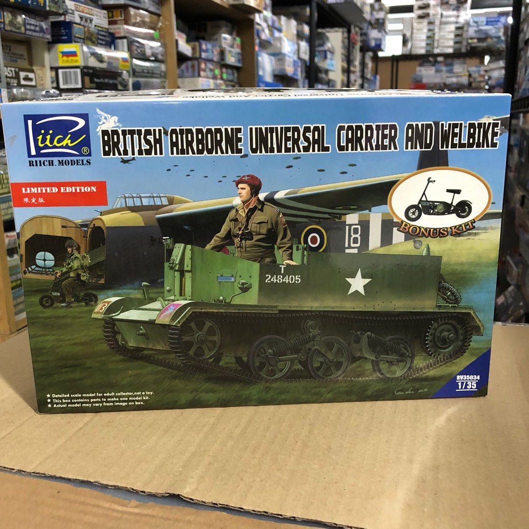1/35 Riich British Airborne Universal Carrier & Welbike Model Kit ...