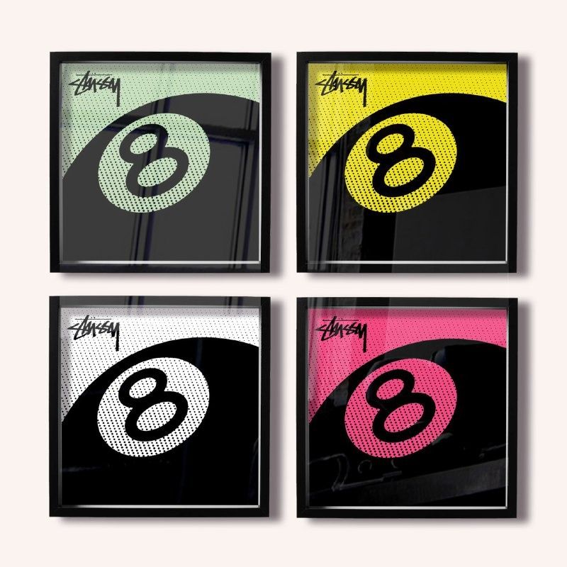 1 PCS STUSSY 8 BALL ART FRAME WITH ACRYLIC GLASS, Furniture & Home ...