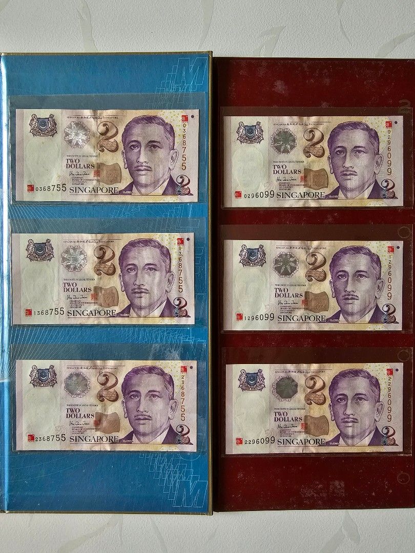 2000 Singapore Commemorative $2 Portrait Banknotes w millennium logo by ...