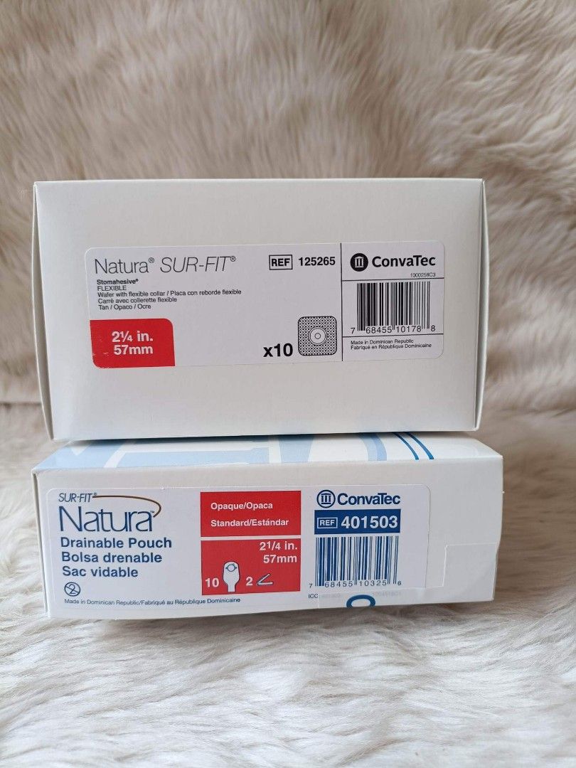 57mm Convatec Colostomy Bag Flexible Stomahesive & Opaque Drainable Pouches(10Sets), Health ...