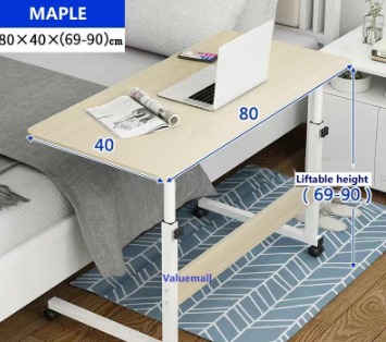 60cm/80cm Movable Laptop Table/ Computer Study Desk/ Bedside Bed Sofa ...