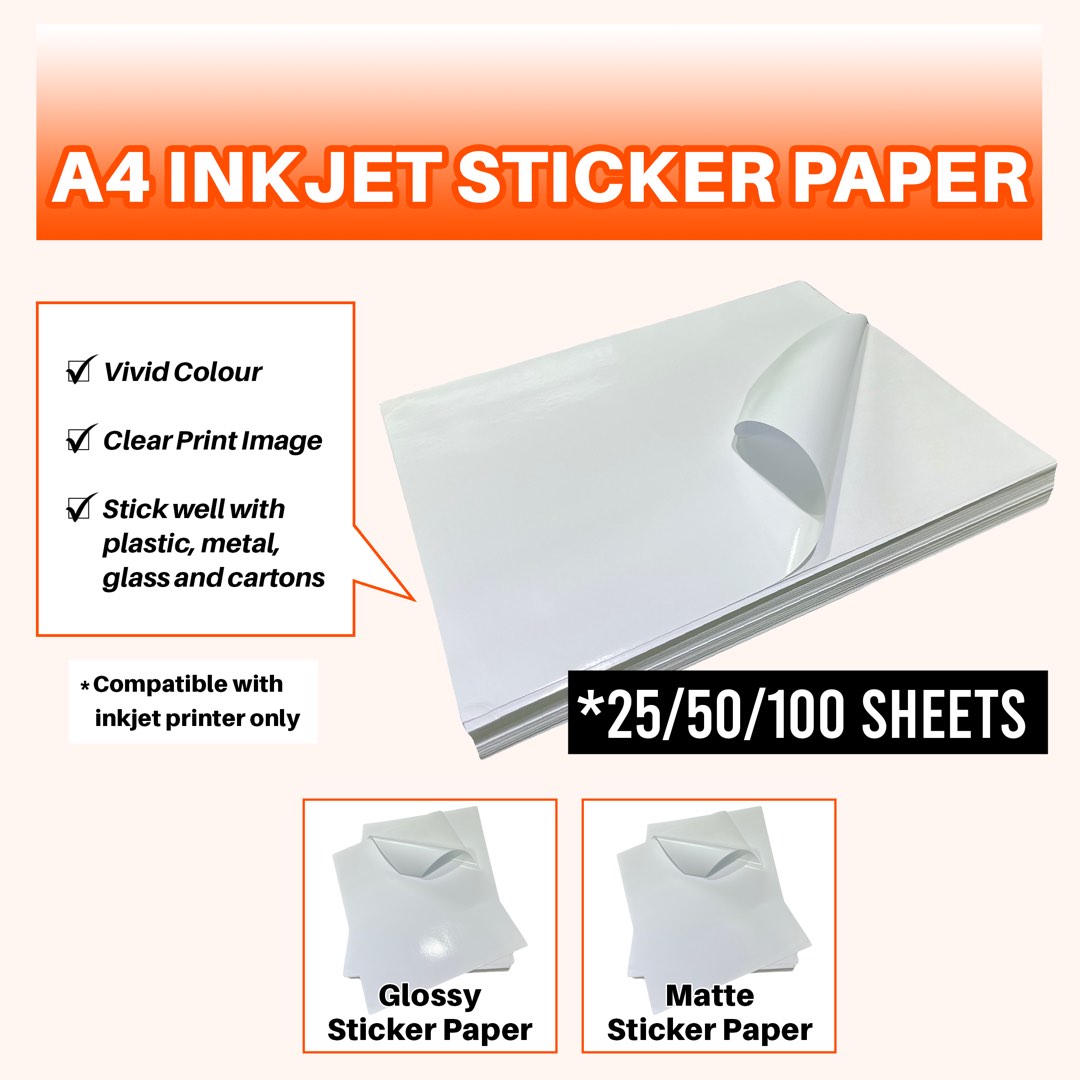 A4 Sticker Paper for Inkjet, Business Services, Printing, Design ...