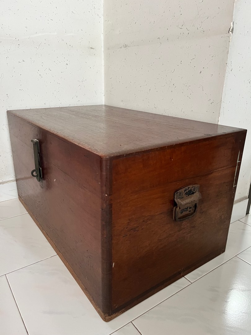 Antique Wooden Storage Box, Furniture & Home Living, Home Decor, Other ...