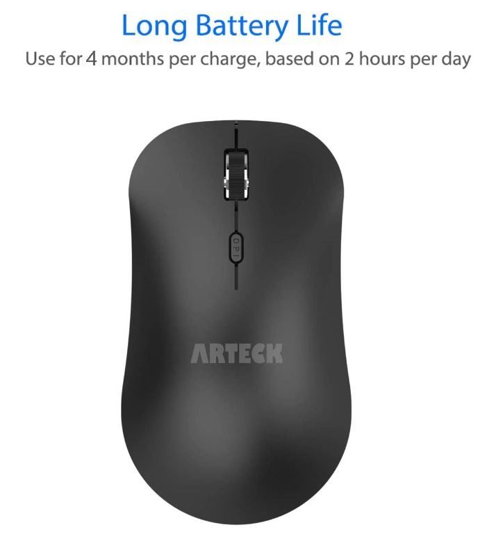 Arteck 2.4G Wireless Mouse with Nano USB Receiver Ergonomic Design ...