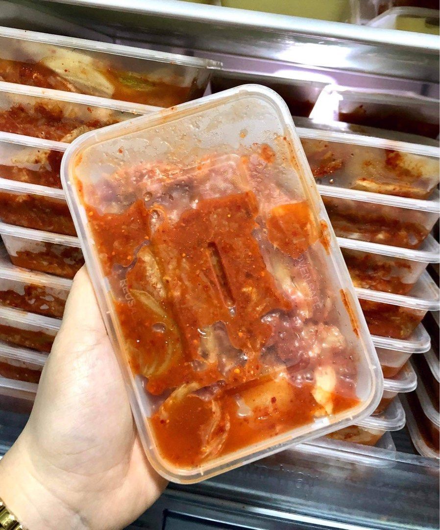 Authentic Kimchi 2 Tubs, Food & Drinks, Spice & Seasoning on Carousell