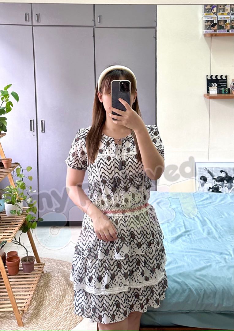 Aztec Layered Dress, Women's Fashion, Dresses & Sets, Dresses on Carousell