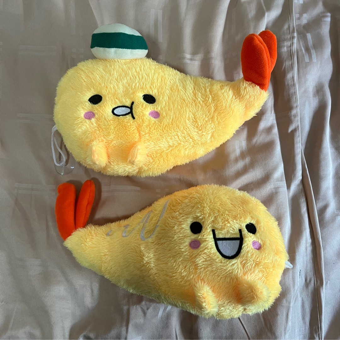 [BOTH FOR $10] Ebi Tempura Prawn Fluffy Stuffed Soft Toy Plush Gudetama ...