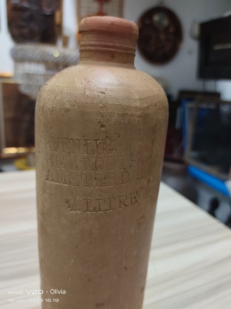 Botol Keramik Belanda 1/2Liter Kuno Jadul Antik, Antik, Pajangan di ...