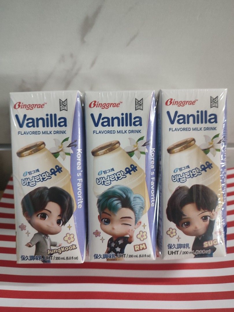 BTS TINY TAN BINGGRAE BANANA STRAWBERRY MELON VANILLA, Food & Drinks ...