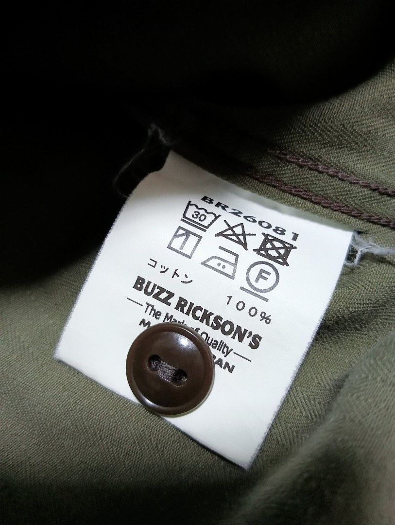 Buzz Rickson's olive HBT Work Shirt, Men's Fashion, Coats, Jackets and ...