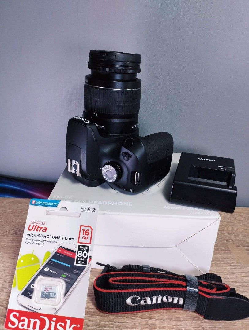 Canon 3000D with kitlens 18-55mm, Photography, Cameras on Carousell