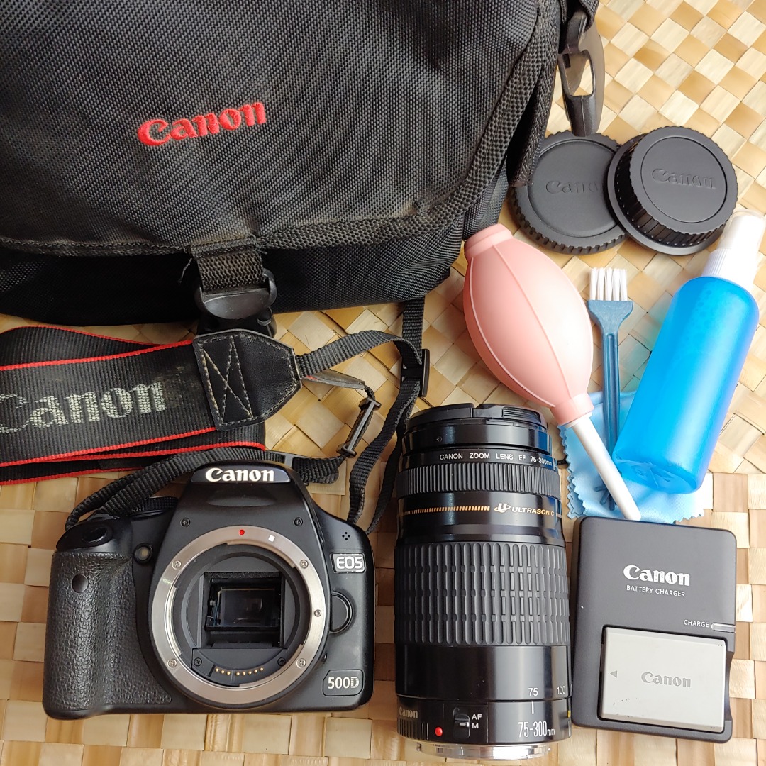 Canon 500D with 75-300mm USM Beginner's DSLR Camera on Carousell