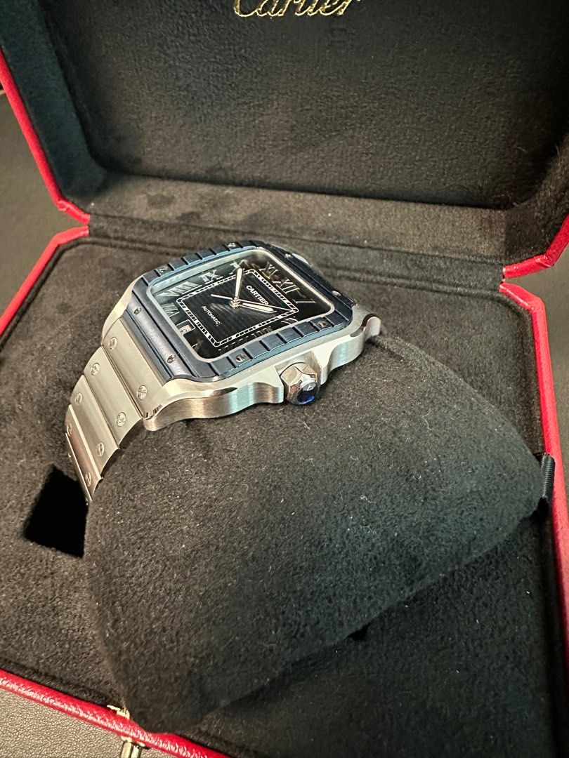 Cartier Santos Blue PVD, Luxury, Watches on Carousell