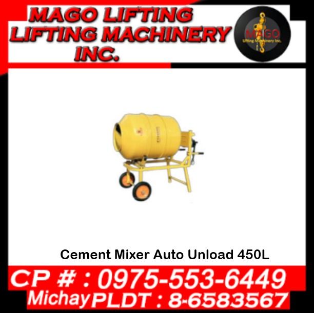 Cement Mixer Auto Unload 450L, Commercial & Industrial, Construction ...