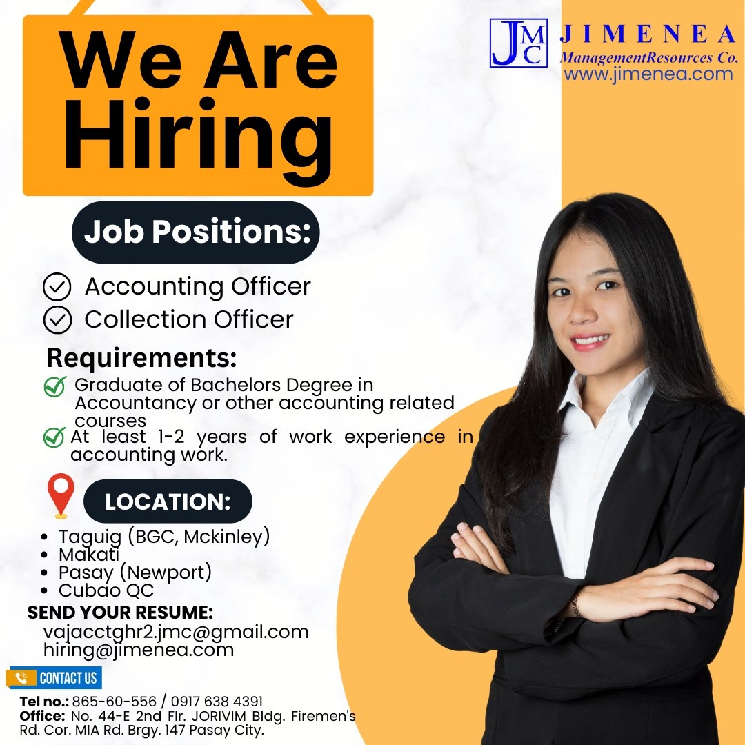 COLLECTION OFFICER AND ACCOUNTING OFFICER, Jobs & Opportunities, Admin ...