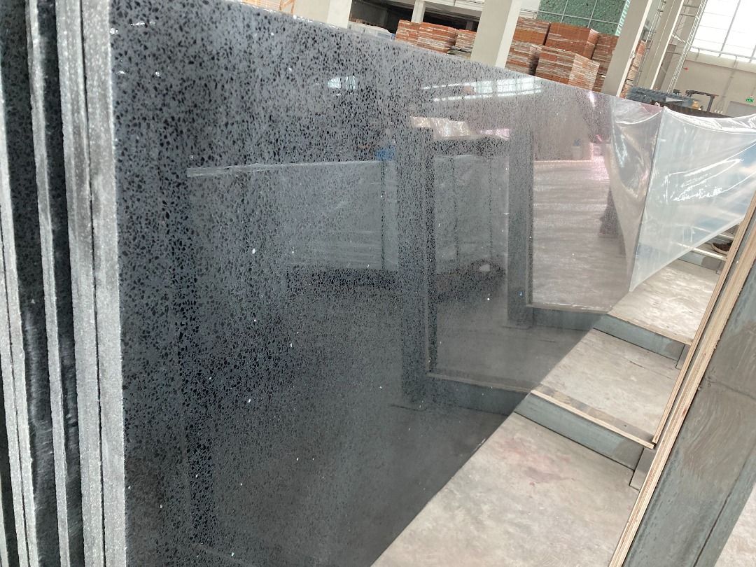 Crystal Black Quartz Stone Countertop, Furniture & Home Living ...