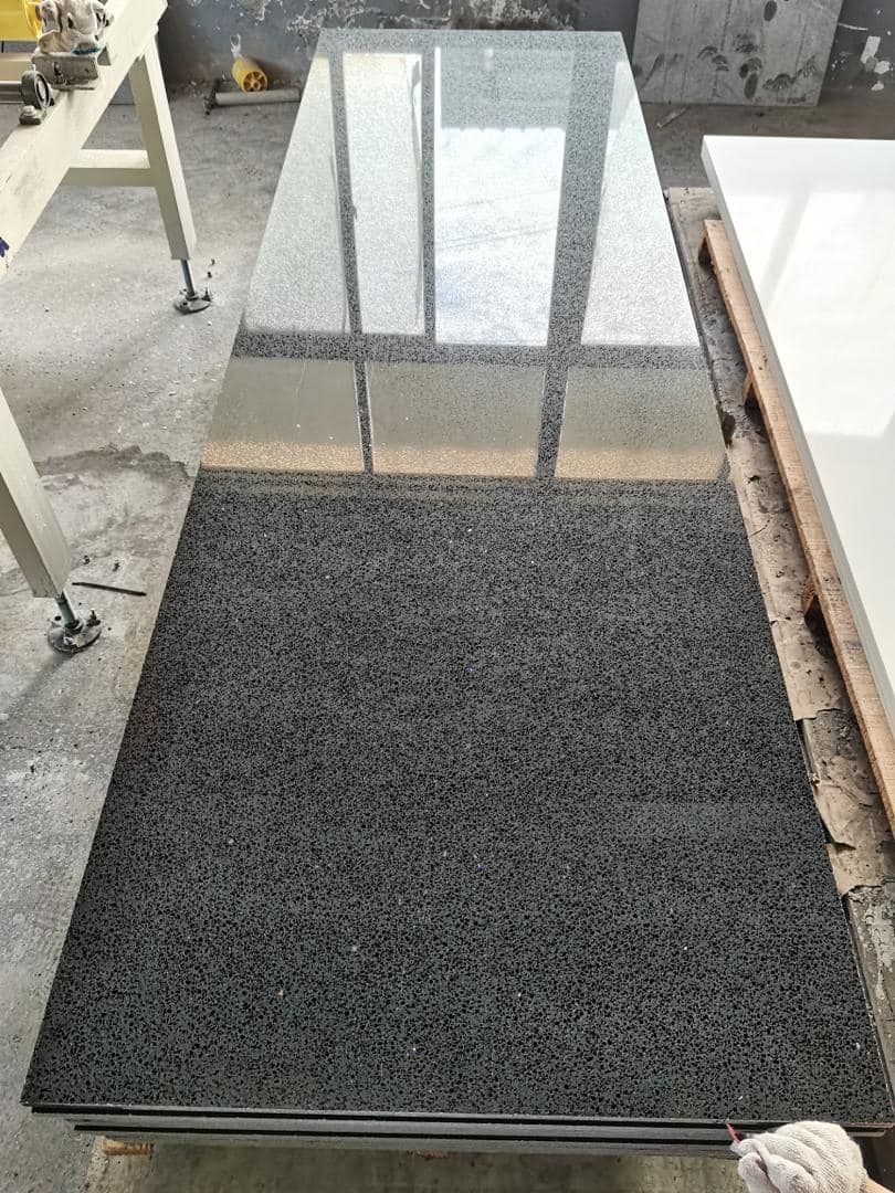 Crystal Black Quartz Stone Countertop, Furniture & Home Living ...
