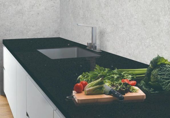 Crystal Black Quartz Stone Countertop, Furniture & Home Living ...