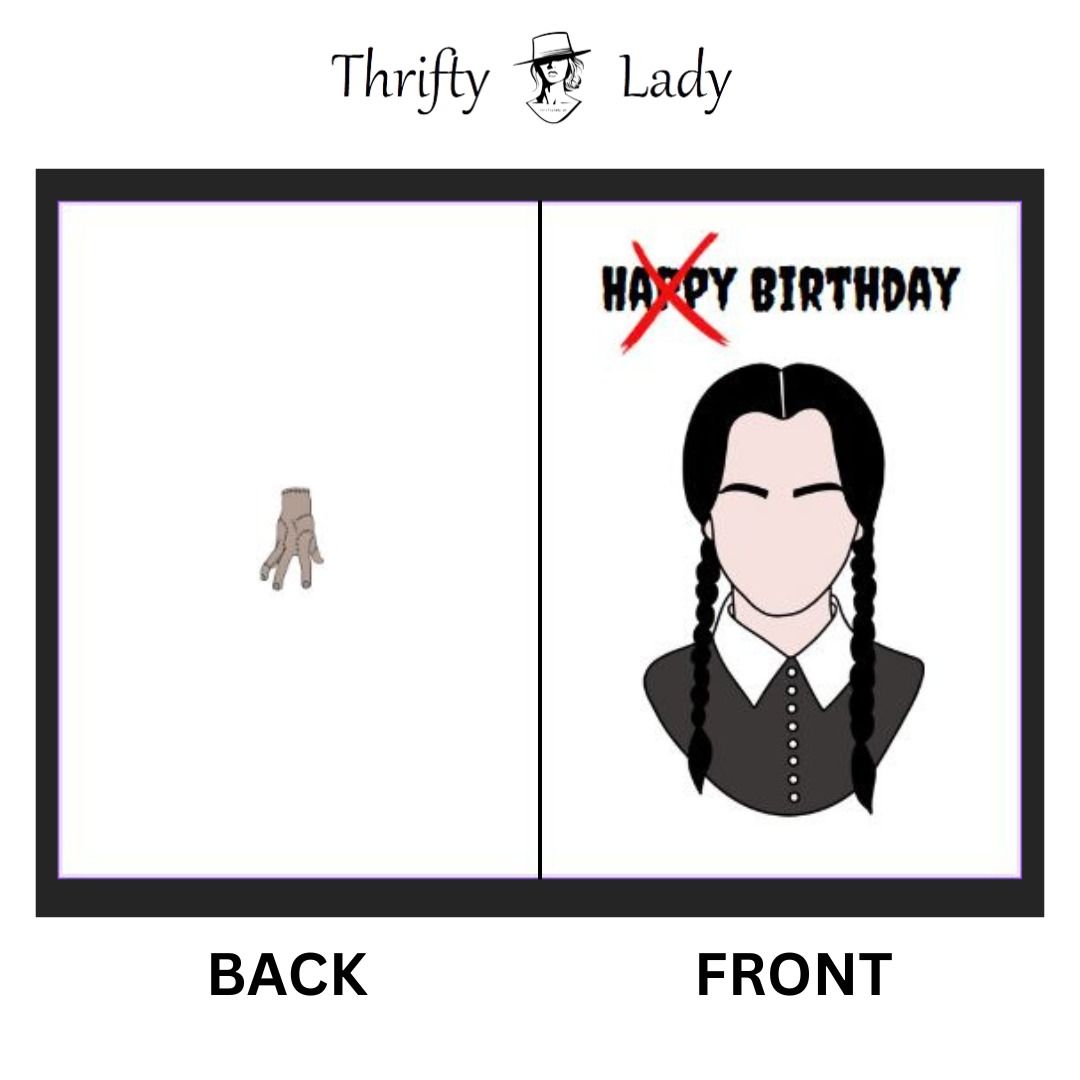 Customized Wednesday Addams Greeting Card (Birthday, Anniversary ...