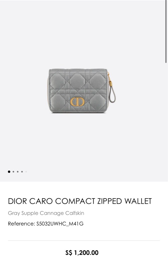 Dior Caro Compact Zipped Wallet, Luxury, Bags & Wallets on Carousell