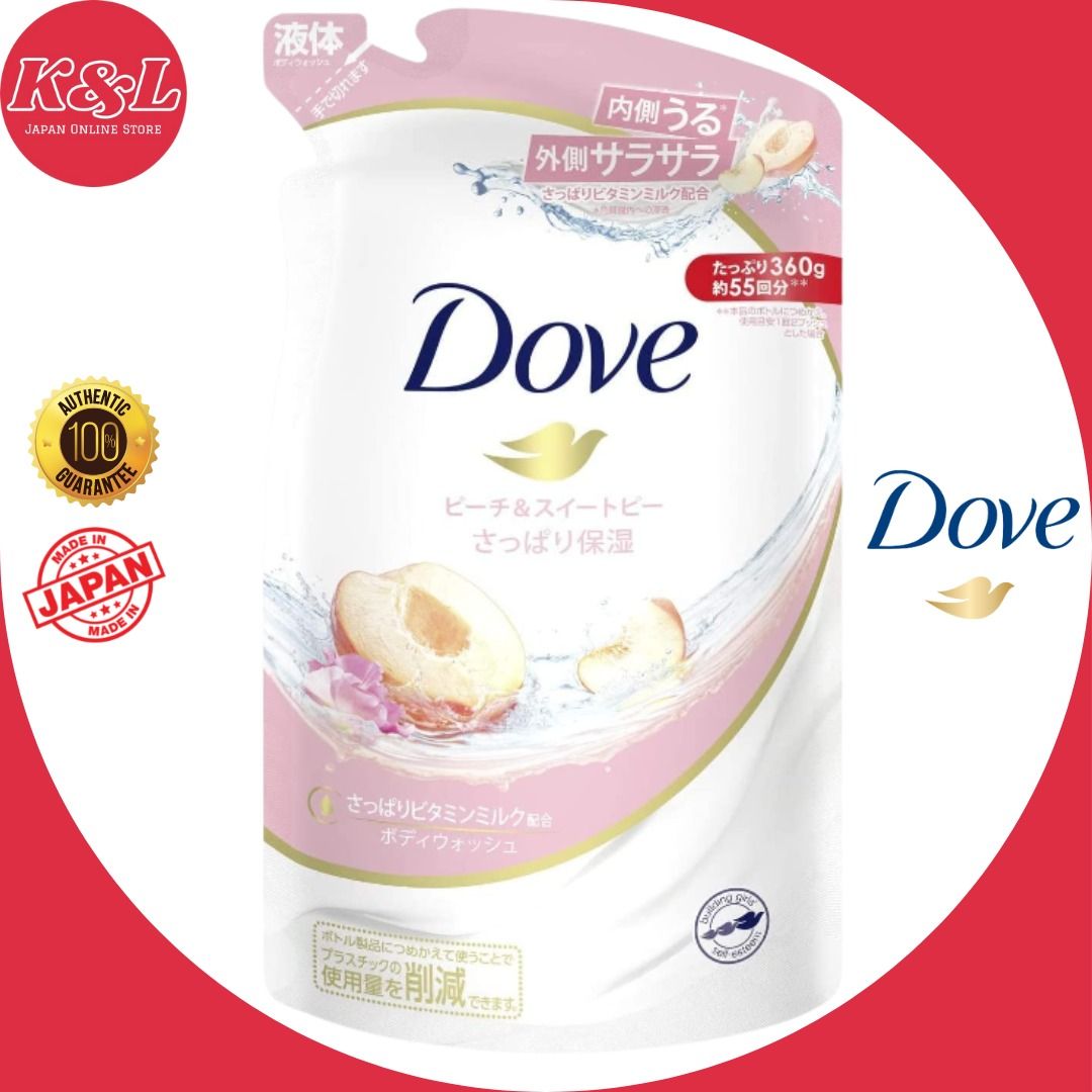 Dove Peach & Sweet Pea Body Wash Refill 360g (Made in Japan) on Carousell