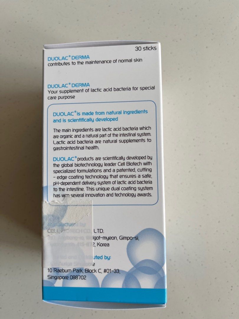 Duolac Derma - 30 Sticks, Health & Nutrition, Health Supplements ...