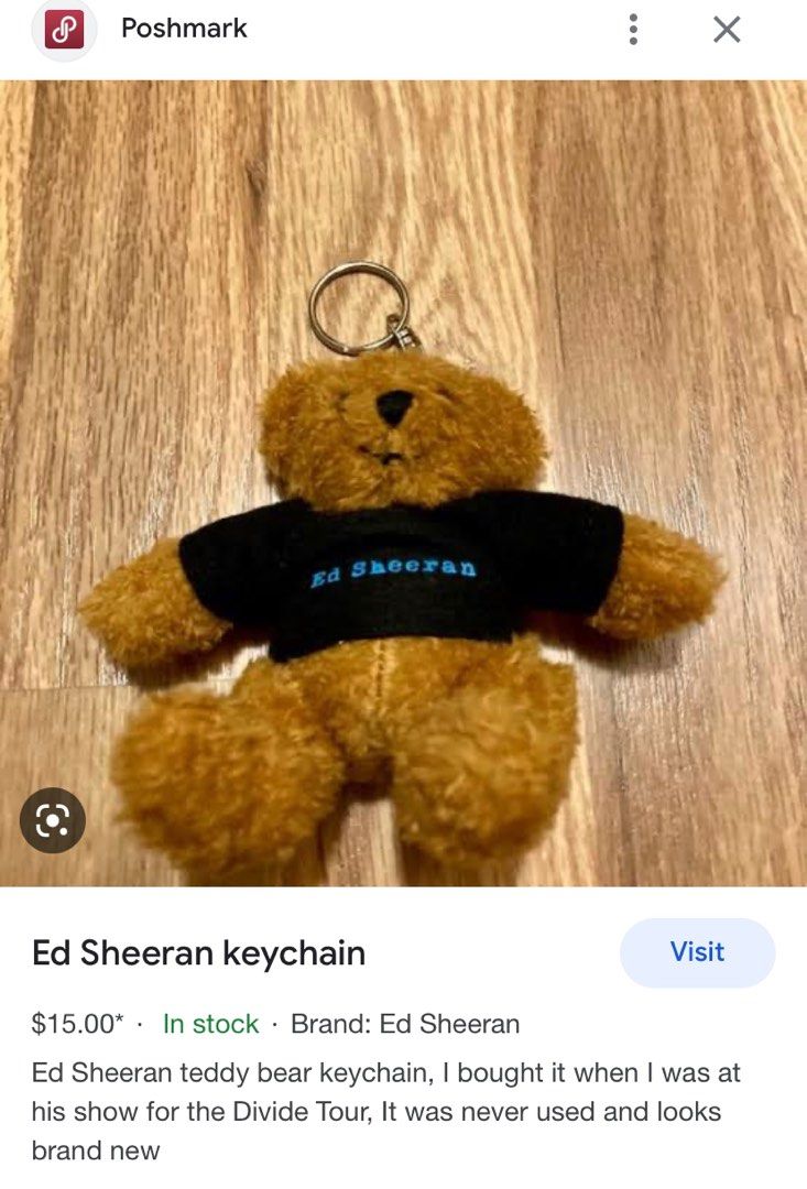 Ed sheeran keychain bear, Hobbies & Toys, Toys & Games on Carousell