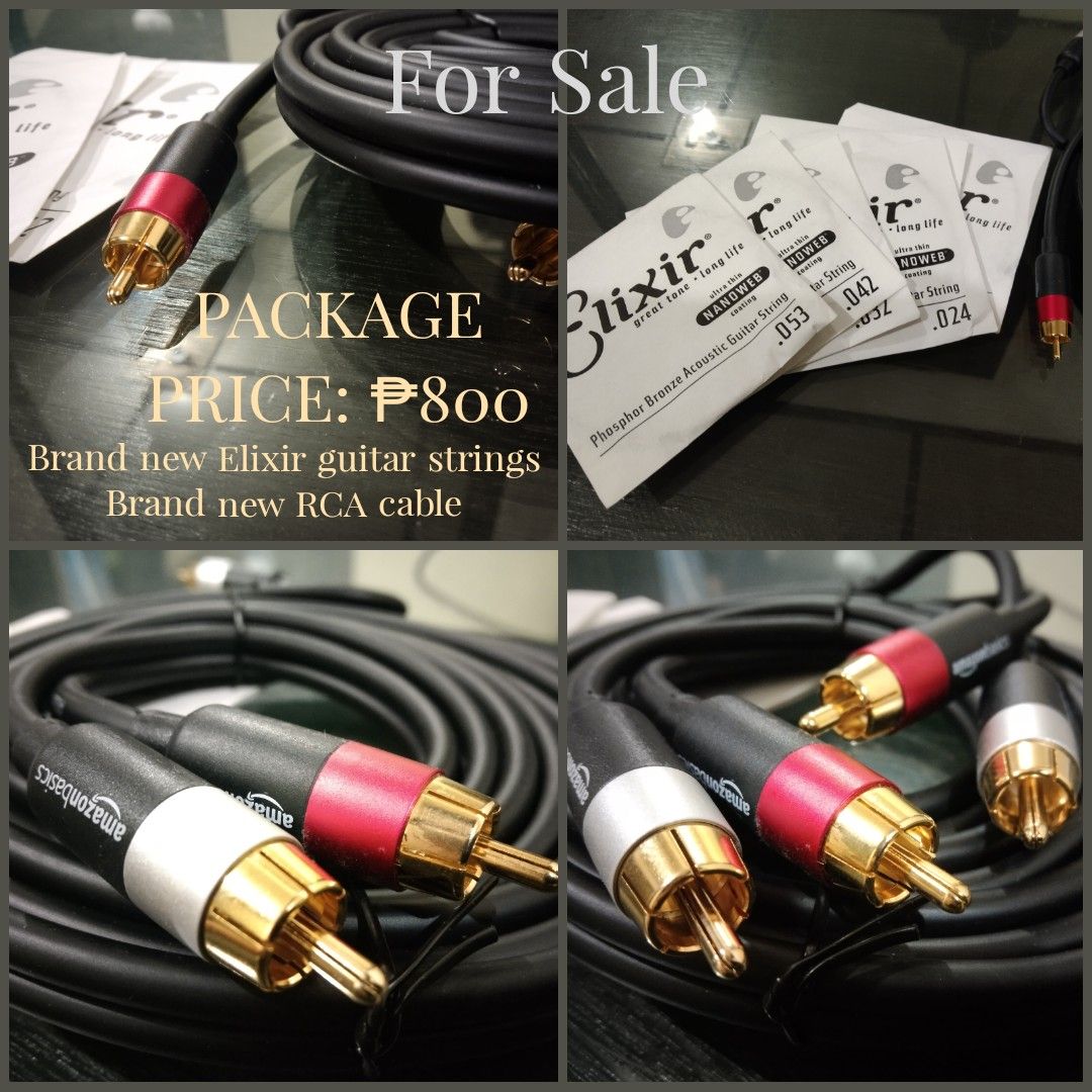Elixir guitar string + RCA Cable on Carousell