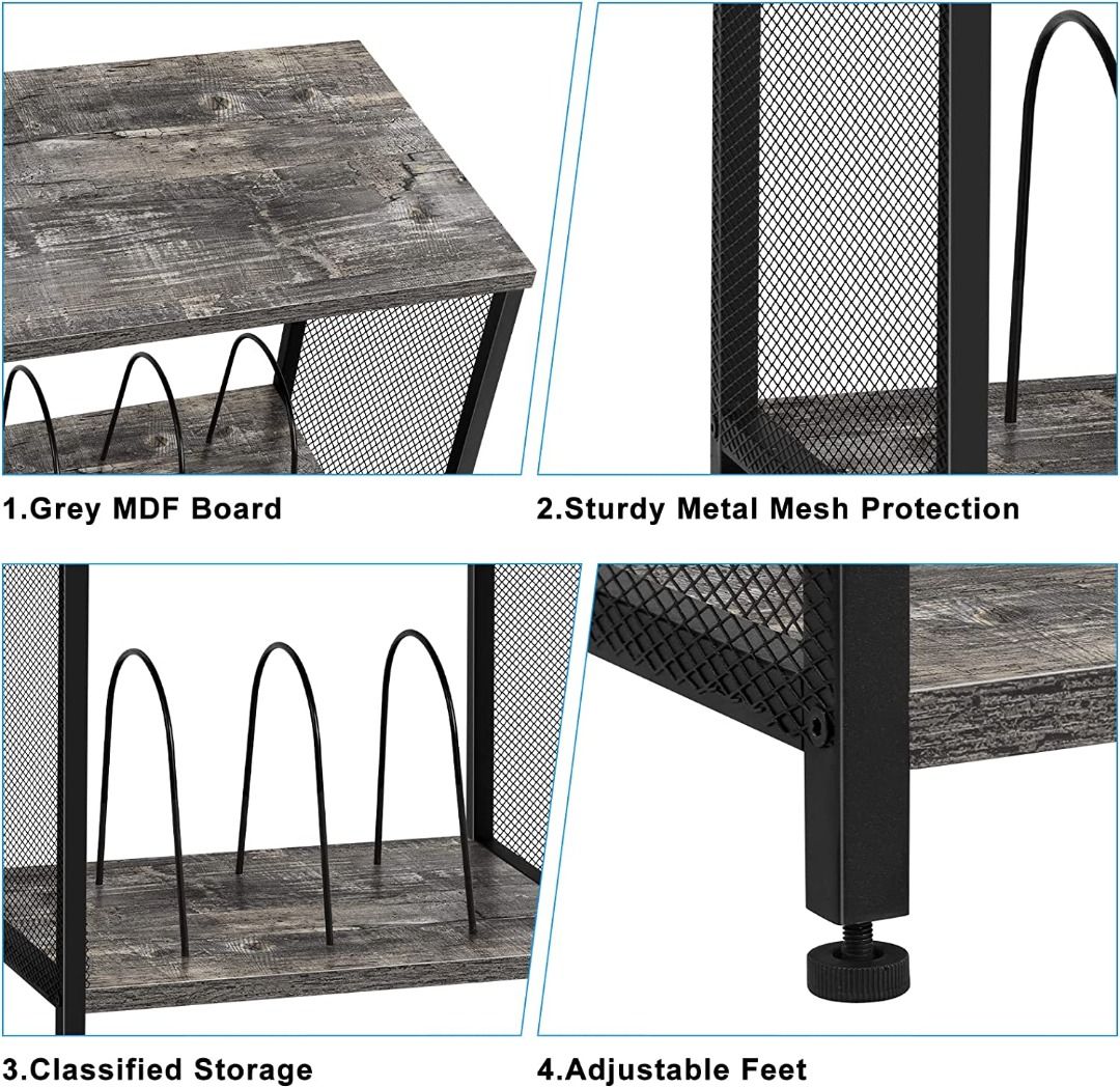 ETELI Record Player Stand 3 Tier Vinyl Record Player Table with Storage ...