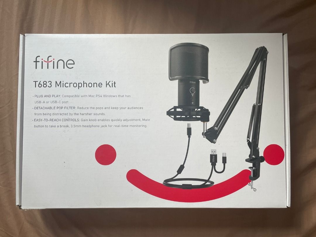 FIFINE T683 Microphone with Arm, Audio, Microphones on Carousell