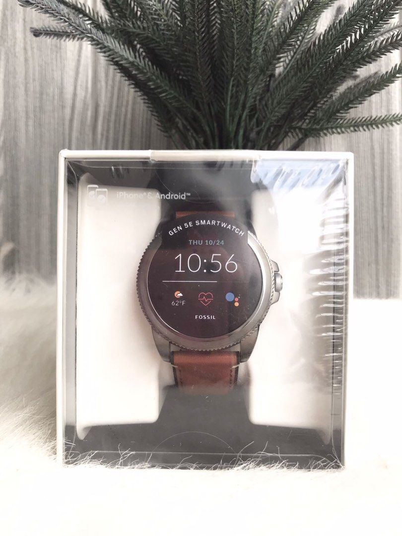 Fossil Men's Gen 5E 44mm Stainless Steel Brown Smartwatch ftw4055 ...