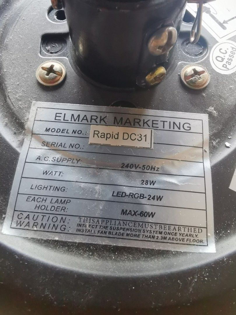 Free elmark ceiling fan, Furniture & Home Living, Lighting & Fans, Fans ...