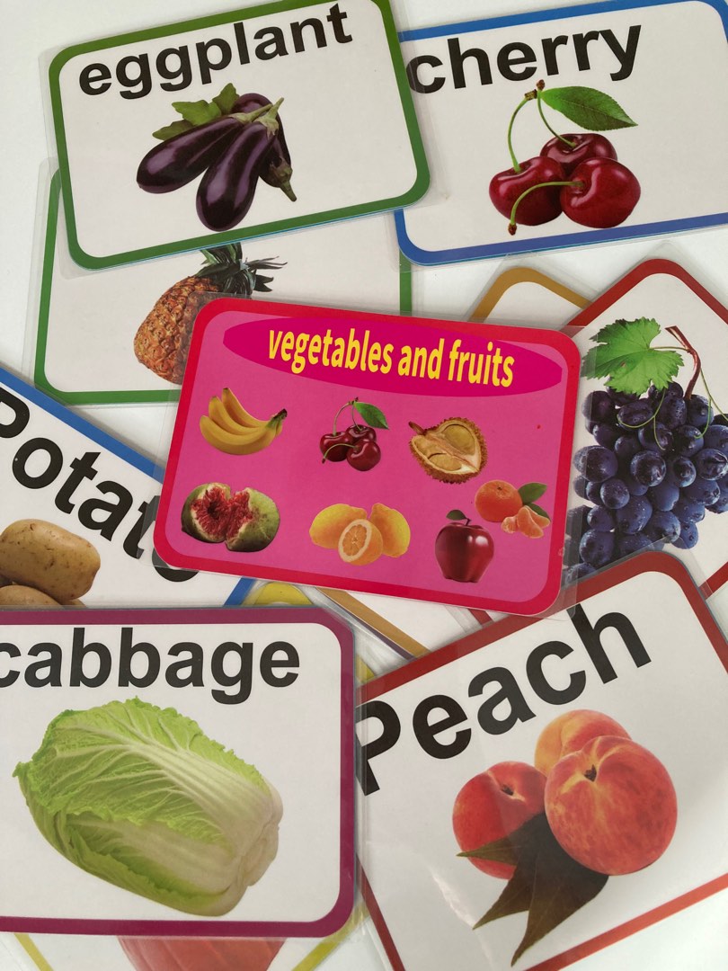Fruits and Vegetables Flash Cards on Carousell
