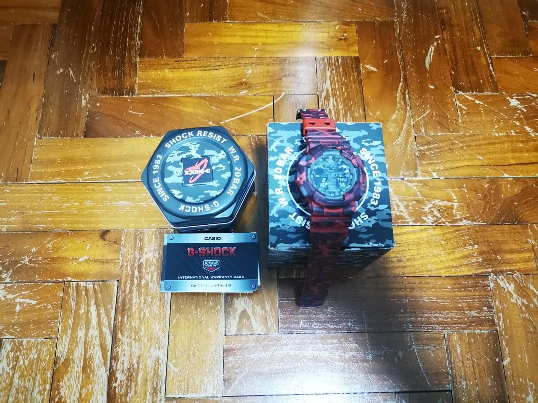 G Shock GA 100 Red Camo, Men's Fashion, Watches & Accessories, Watches ...