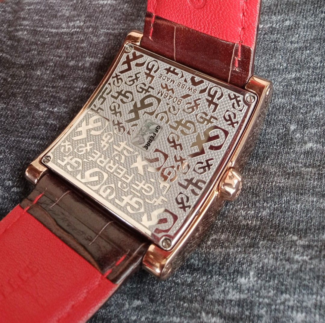 GF FERRE Repeating Logo Mens Brown Dial, Fesyen Pria, Jam Tangan di ...
