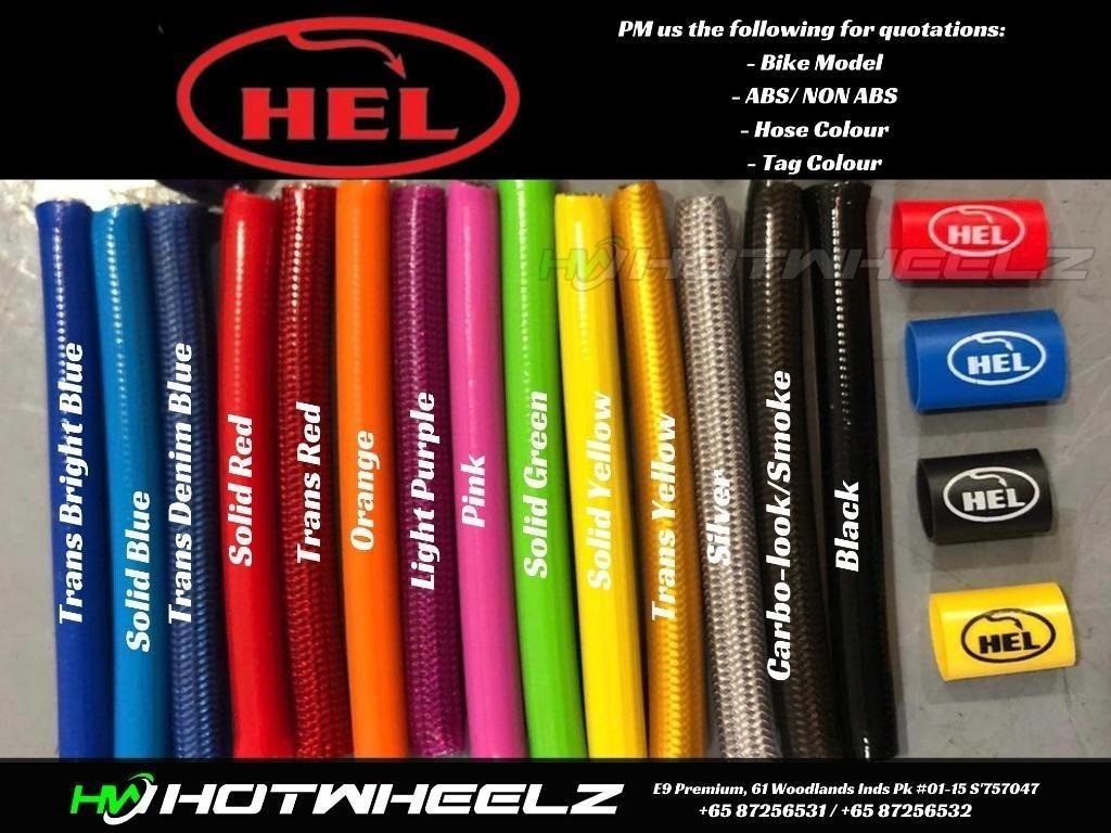 HEL BRAKE LINES-Stainless Steel Braided Hose, Motorcycles, Motorcycle ...