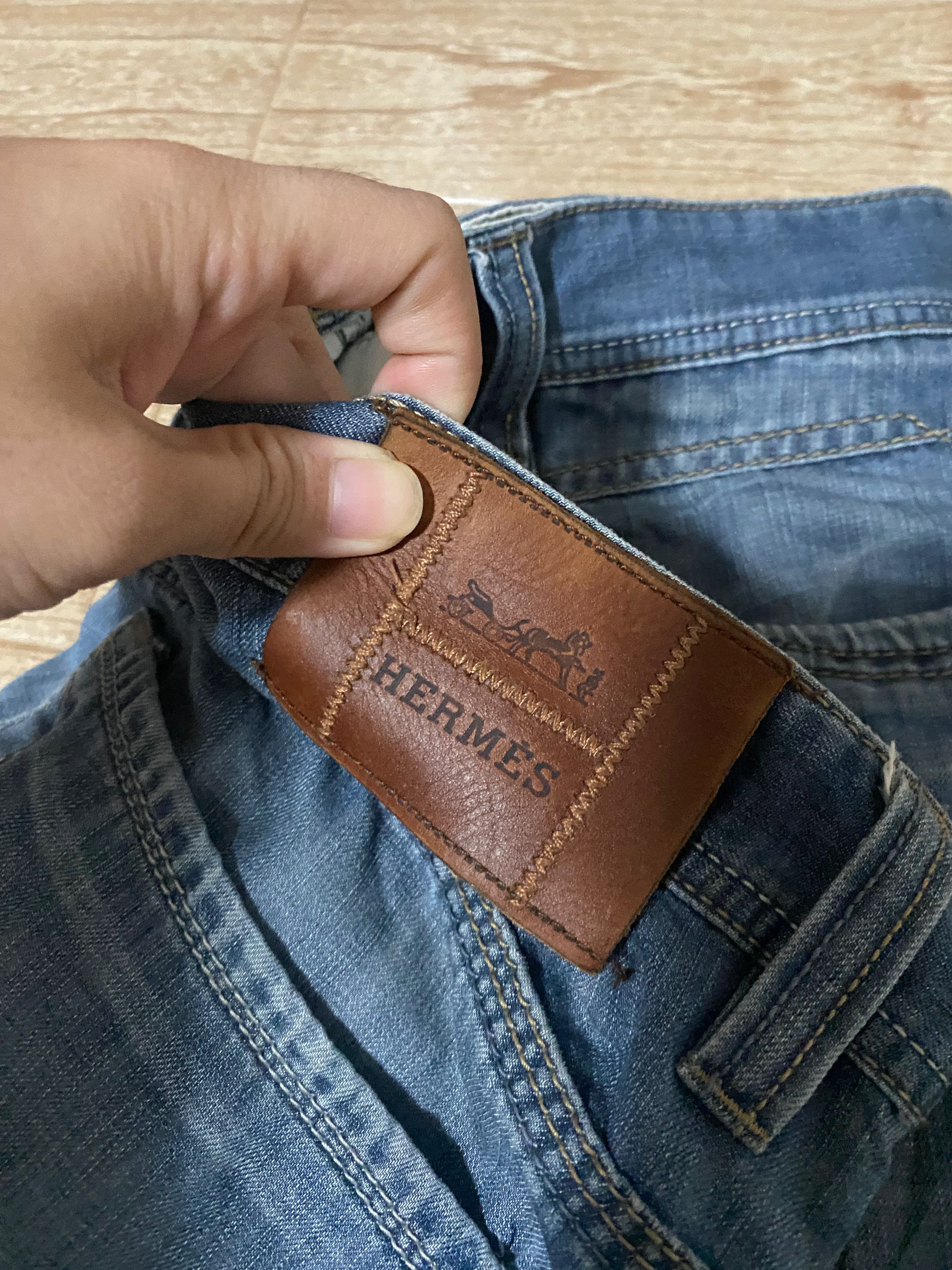 HERMES Denim pants, Men's Fashion, Activewear on Carousell