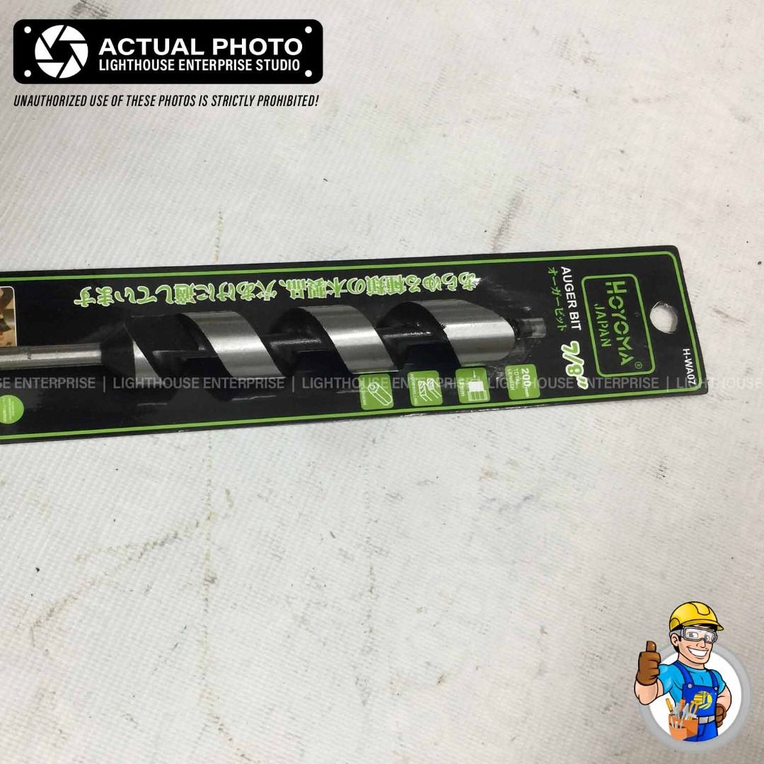 HOYOMA Japan Auger Bit / Auger Drill Bit for Wood (5/16", 3/8", 1/2", 5 ...