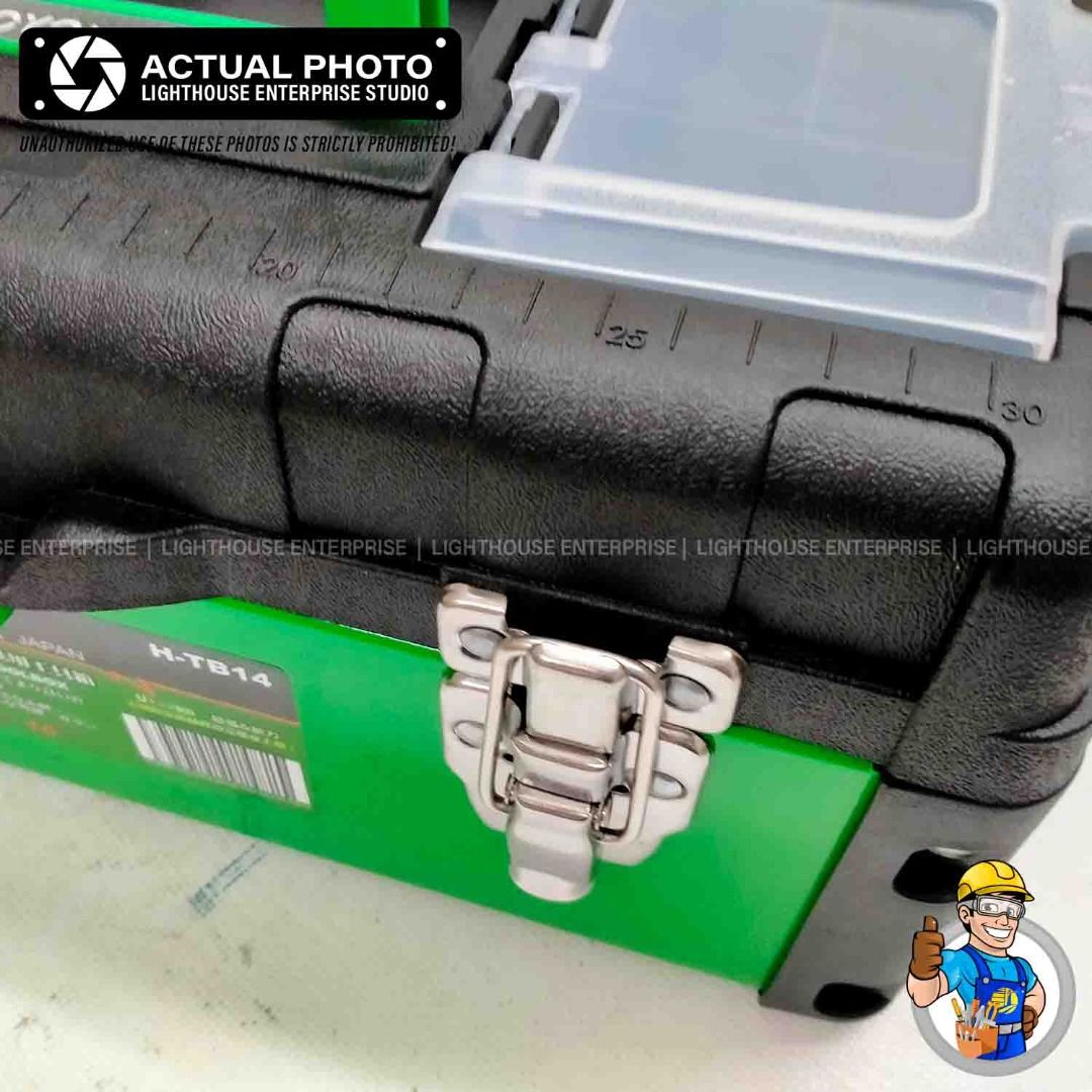 HOYOMA Japan Heavy Duty Plastic Iron Tool Box Case Organizer with Removable Tray LIGHTHOUSE ...