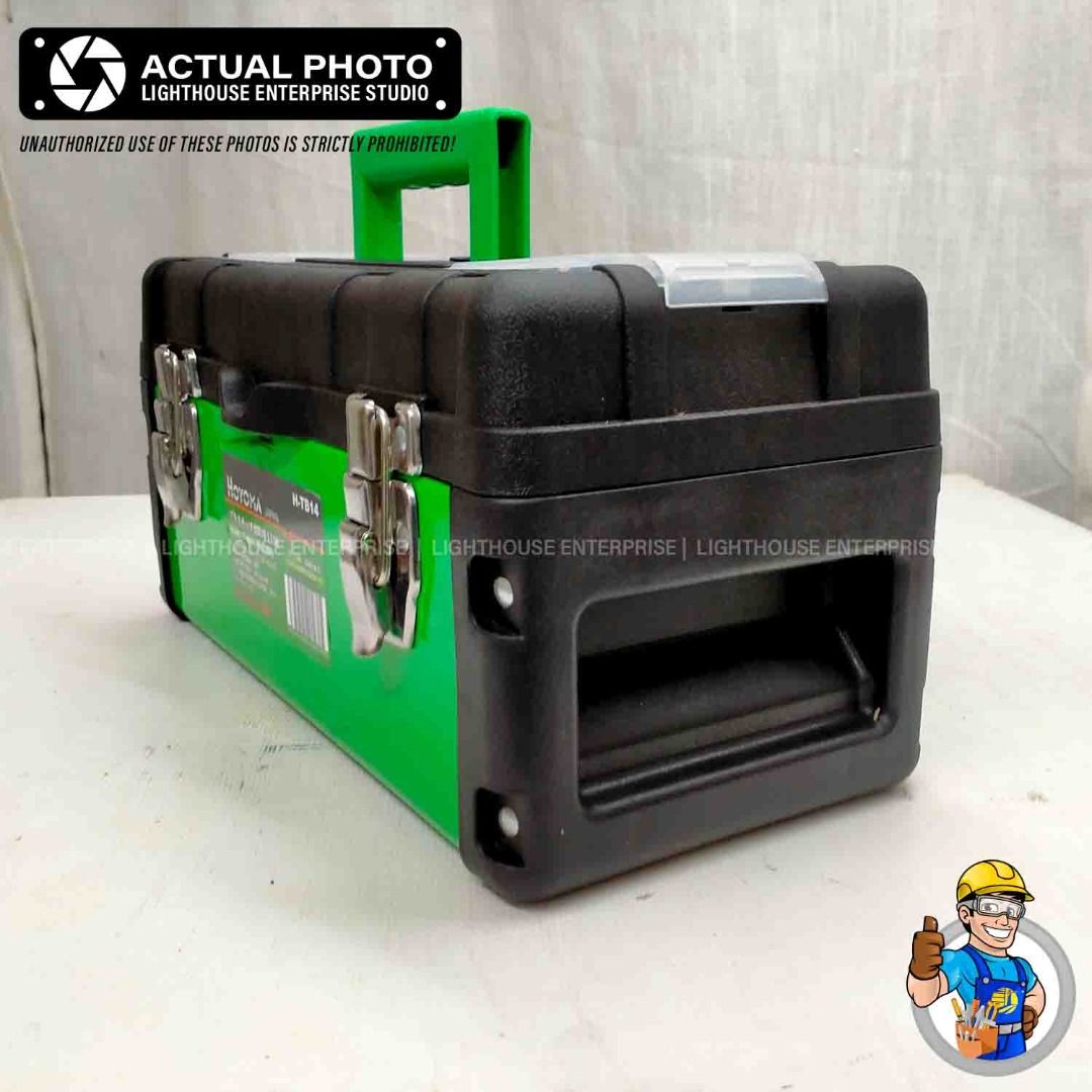 HOYOMA Japan Heavy Duty Plastic Iron Tool Box Case Organizer with Removable Tray LIGHTHOUSE ...