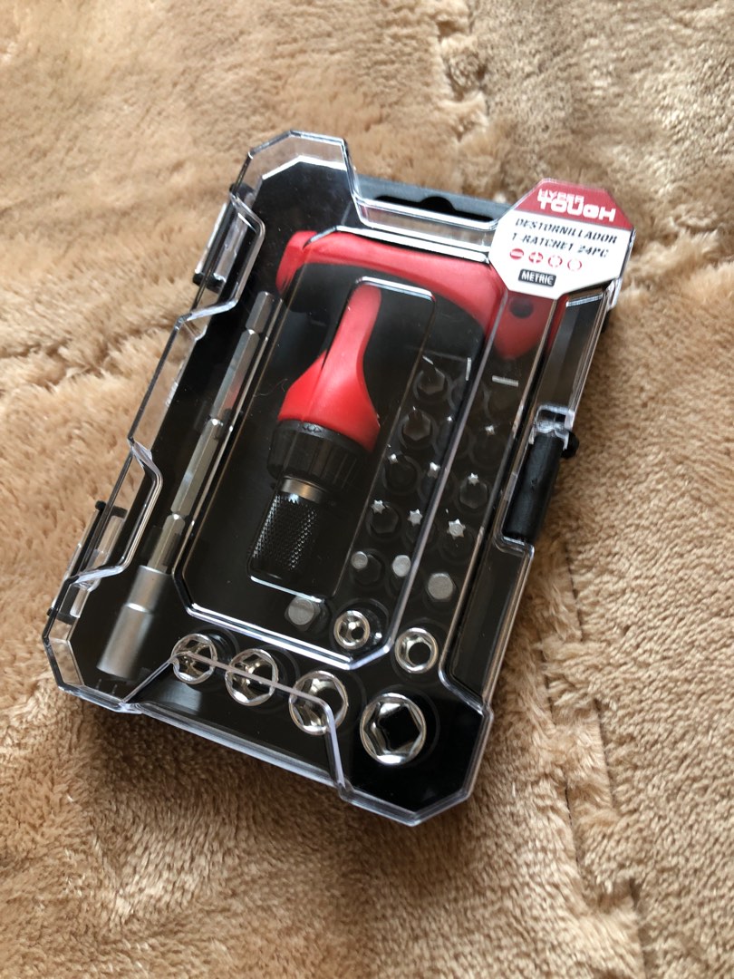 Hyper Tough 24pc Mini T-Handle Set,ratchet,extension,sockets,driver ...