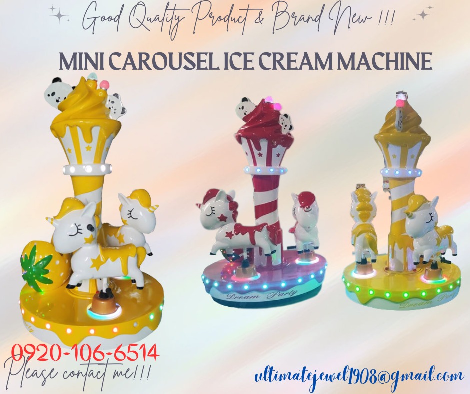 Ice Cream Carousel - Horse Kiddie Rides Game Machine Little Carousel on ...