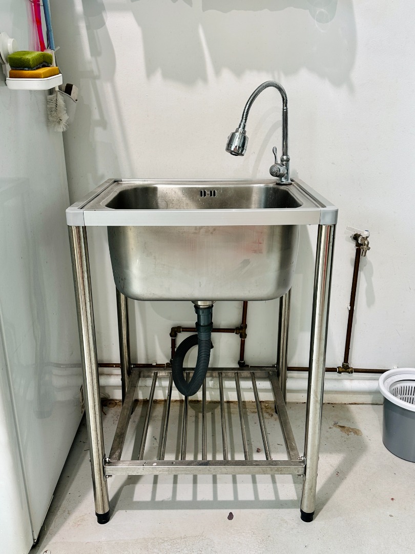 Industrial Stainless Steel Sink with Stand and Base Rack, TV & Home ...