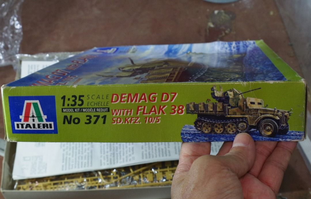 絕版-Italeri -371-WWII -German-Demag D7-with FLAK 38 -Sd.Kfz.10/5-M-300 ...