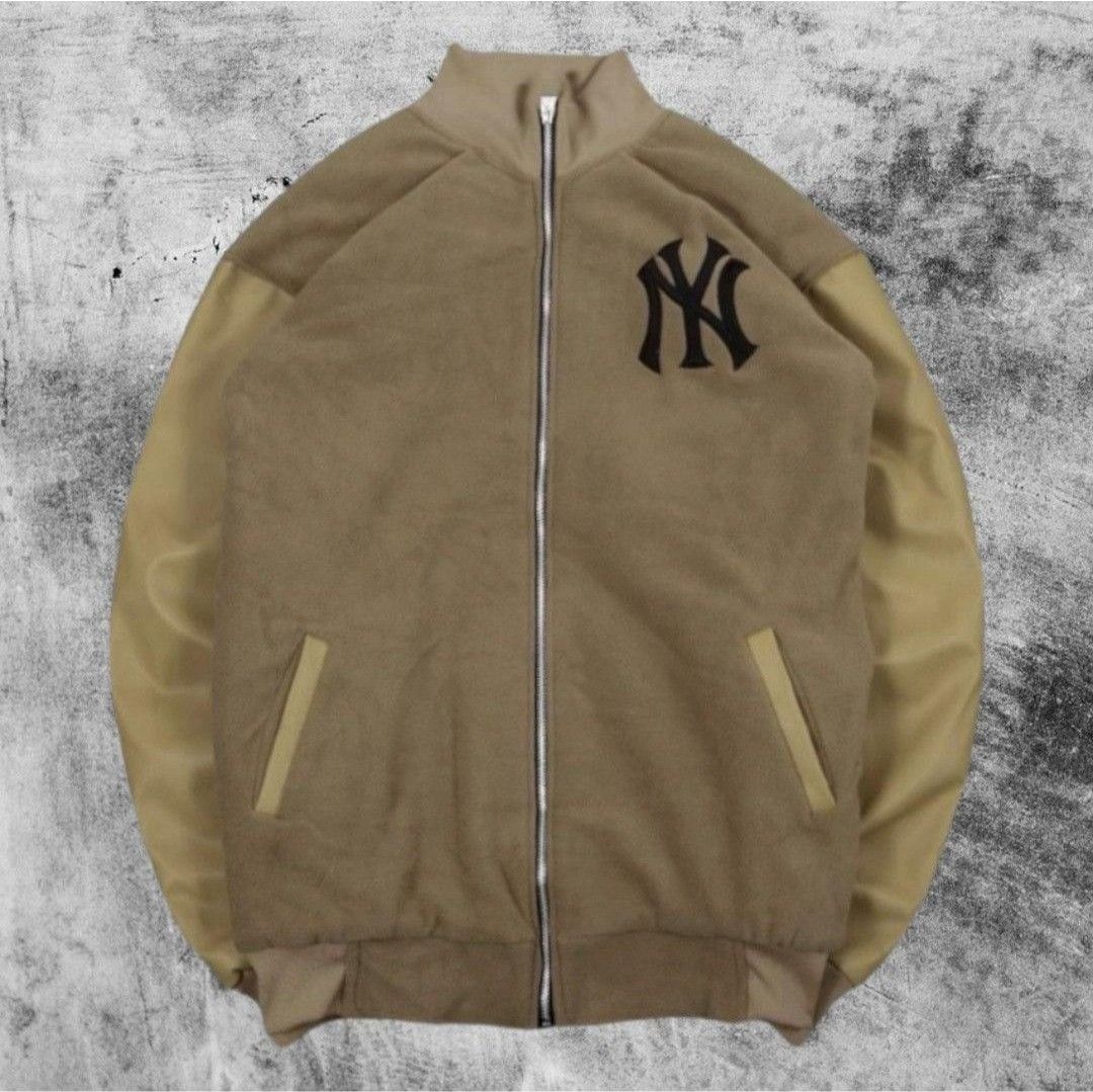 Jaket Varsity MLB New York Yankees Cream Coklat, Fesyen Pria, Pakaian ...