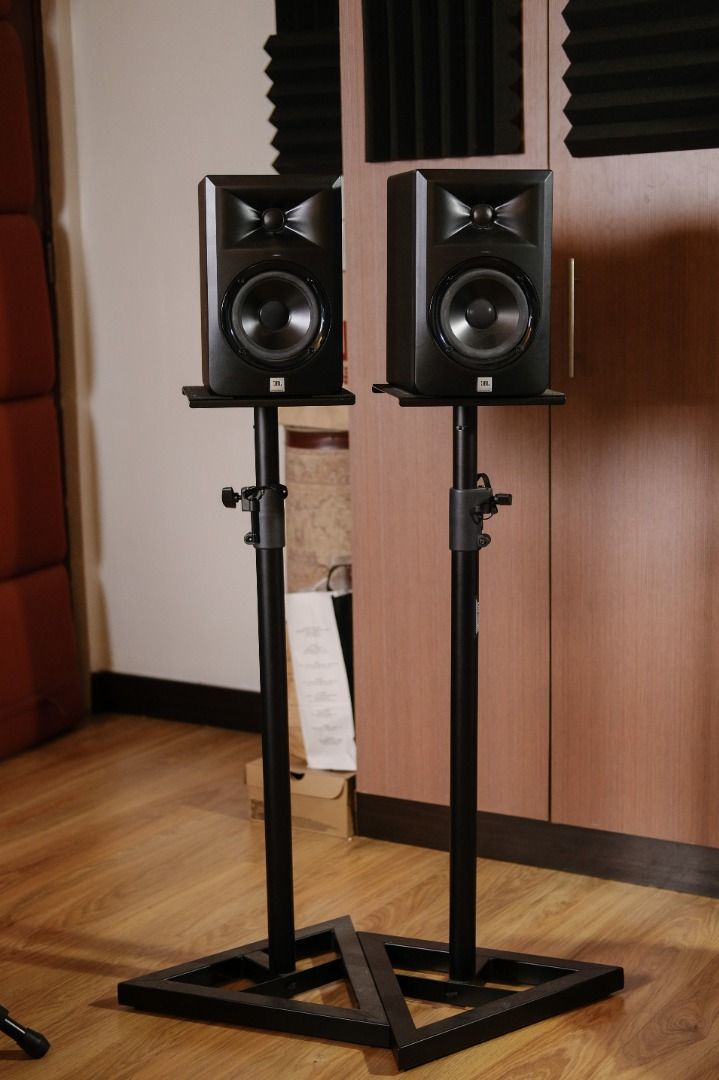 JBL LSR 305 Professional Studio Monitors (Pair) with Speaker Stands ...