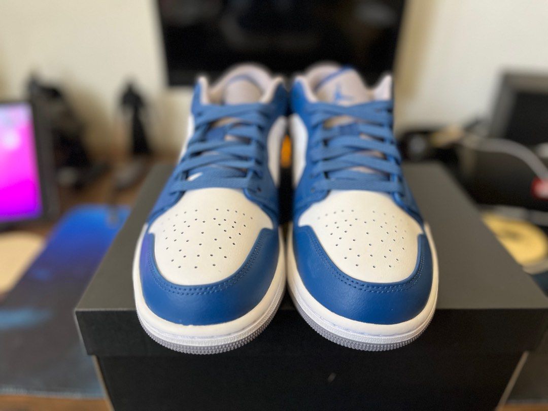 Jordan 1 Low ( True Blue ), Men's Fashion, Footwear, Sneakers on Carousell