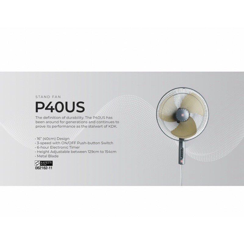 KDK P40US | Stand Fan | Metal Blade - 1 Year Warranty, Furniture & Home ...