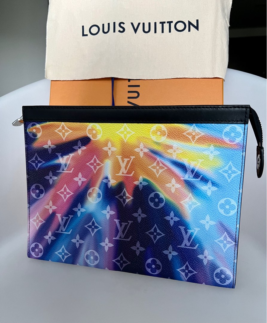 LV limited edition multi color clutch, Luxury, Bags & Wallets on Carousell
