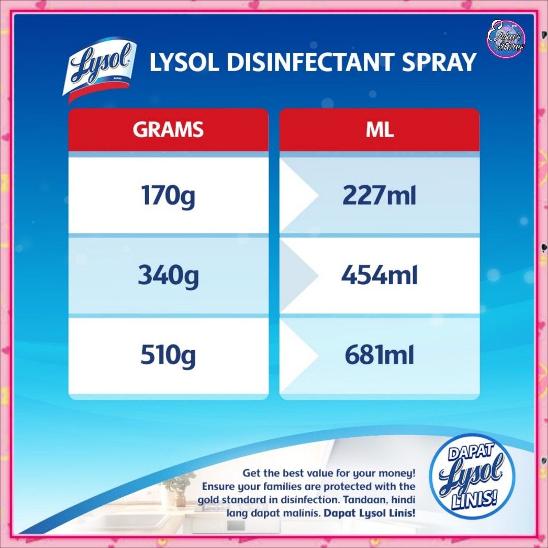 Lysol Disinfectant Spray 510g, Beauty & Personal Care, Sanitizers ...